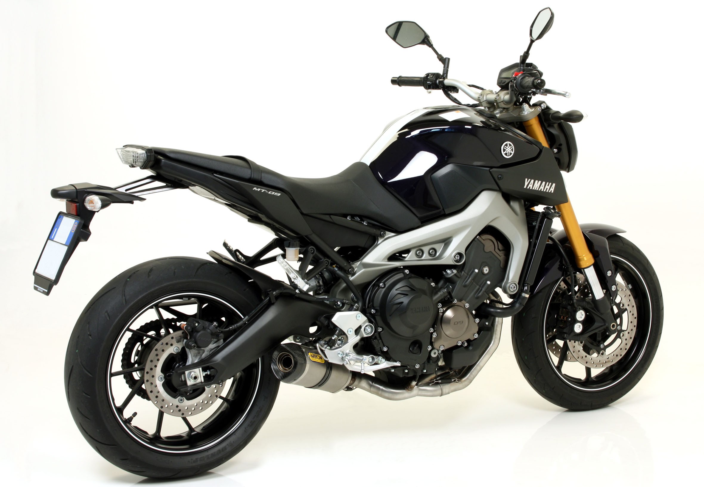 Arrow Street Thunder Full Exhaust System with Titanium Canister / Carbon End Cap - Yamaha FZ-09 ...