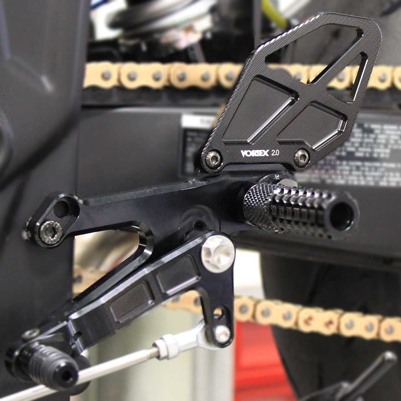 Vortex V3 2.0 Adjustable Rearsets 2015-2023 Yamaha YZF-R3 - RS628K